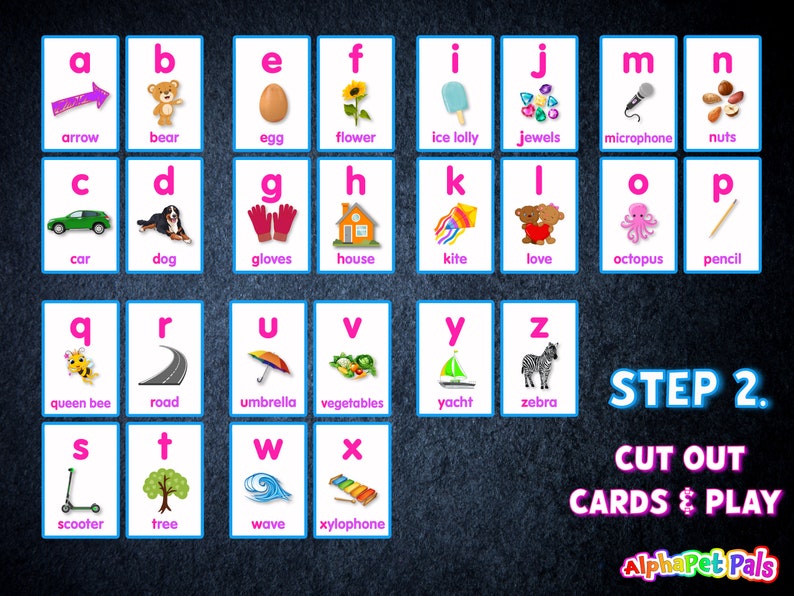 Printable Alphabet Flash Cards Digital Download Lowercase - Etsy