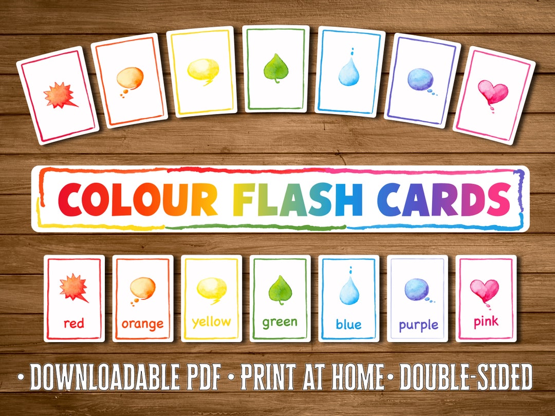 Colour Flash Cards, Rainbow Colour Flashcards, Learn Colours ...