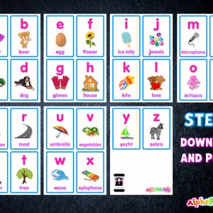 Printable Alphabet Flash Cards Digital Download Lowercase - Etsy