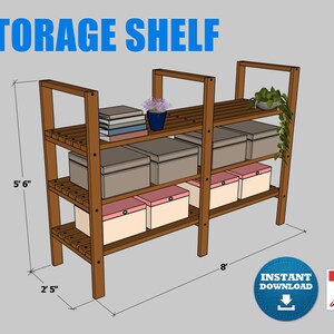 Storage Shelf Build Plan, Storage Rack Digital Plan, DIY Garage Shelf ...