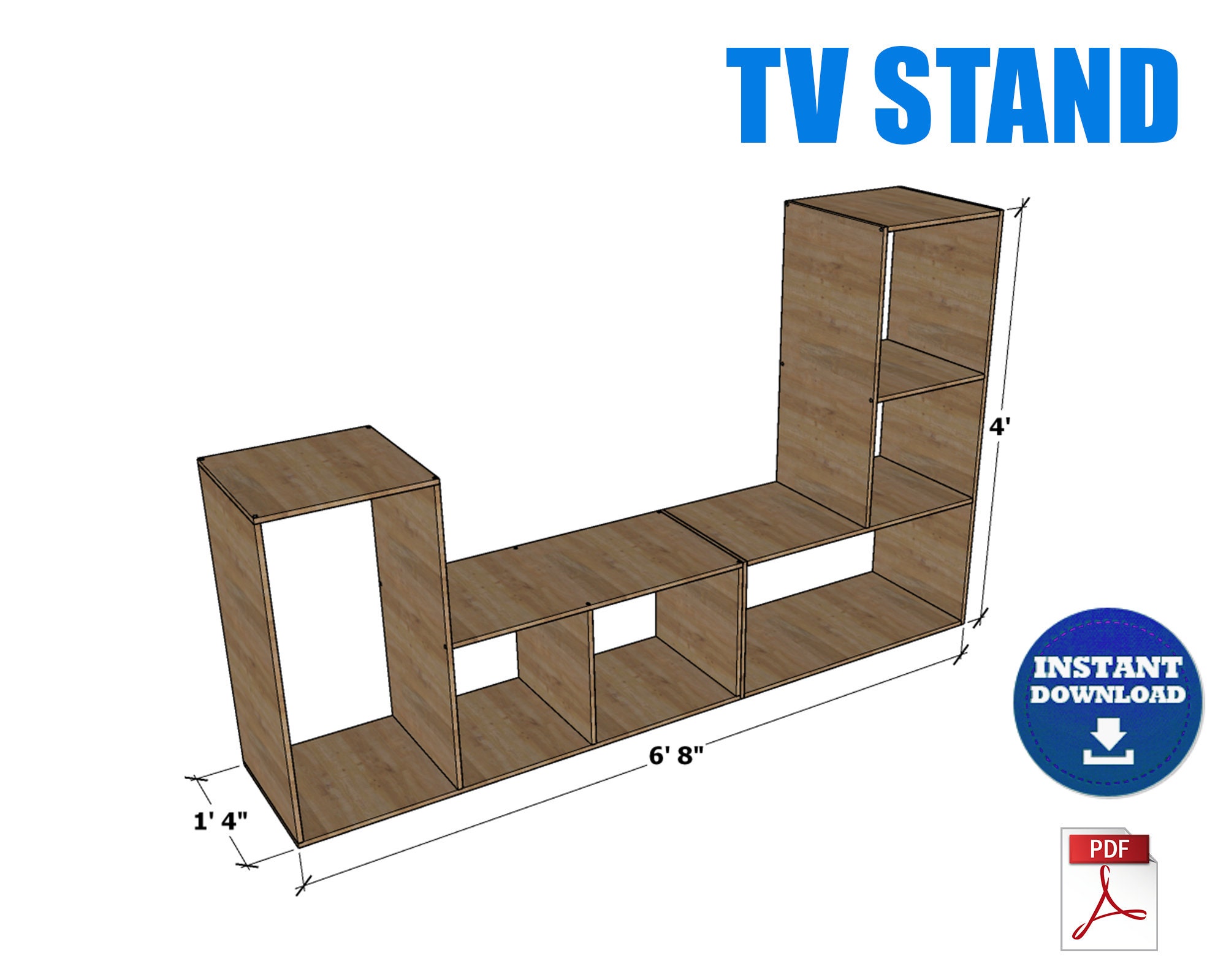 DIY TV Stand / Console Table - Step by Step Instruction Plans - Etsy