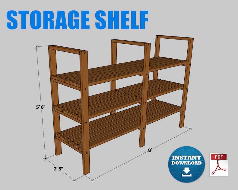 Storage Shelf Build Plan Storage Rack Digital Plan DIY - Etsy
