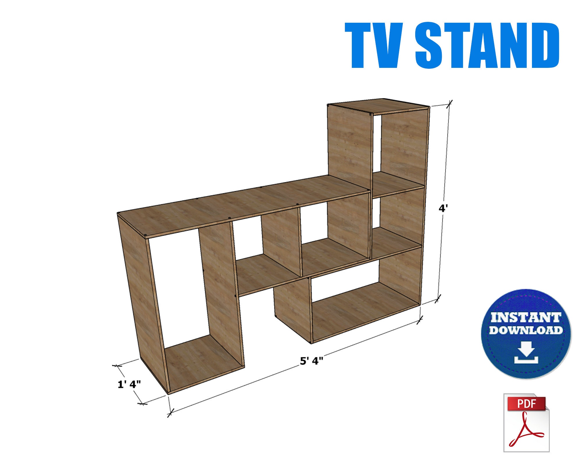 DIY TV Stand / Console Table - Step by Step Instruction Plans - Etsy