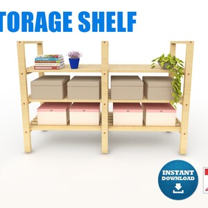 Storage Shelf Build Plan, Storage Rack Digital Plan, DIY Garage Shelf ...