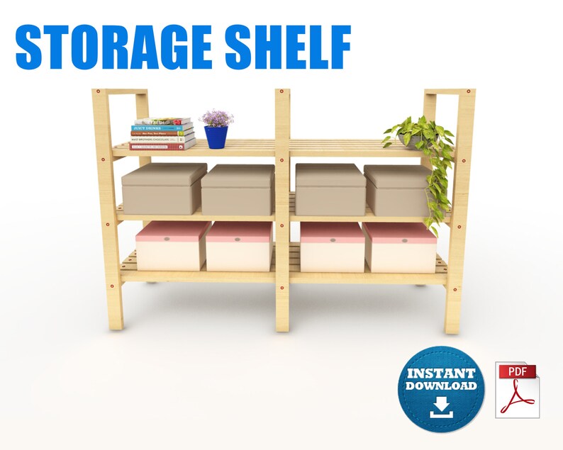 Storage Shelf Build Plan Storage Rack Digital Plan DIY - Etsy