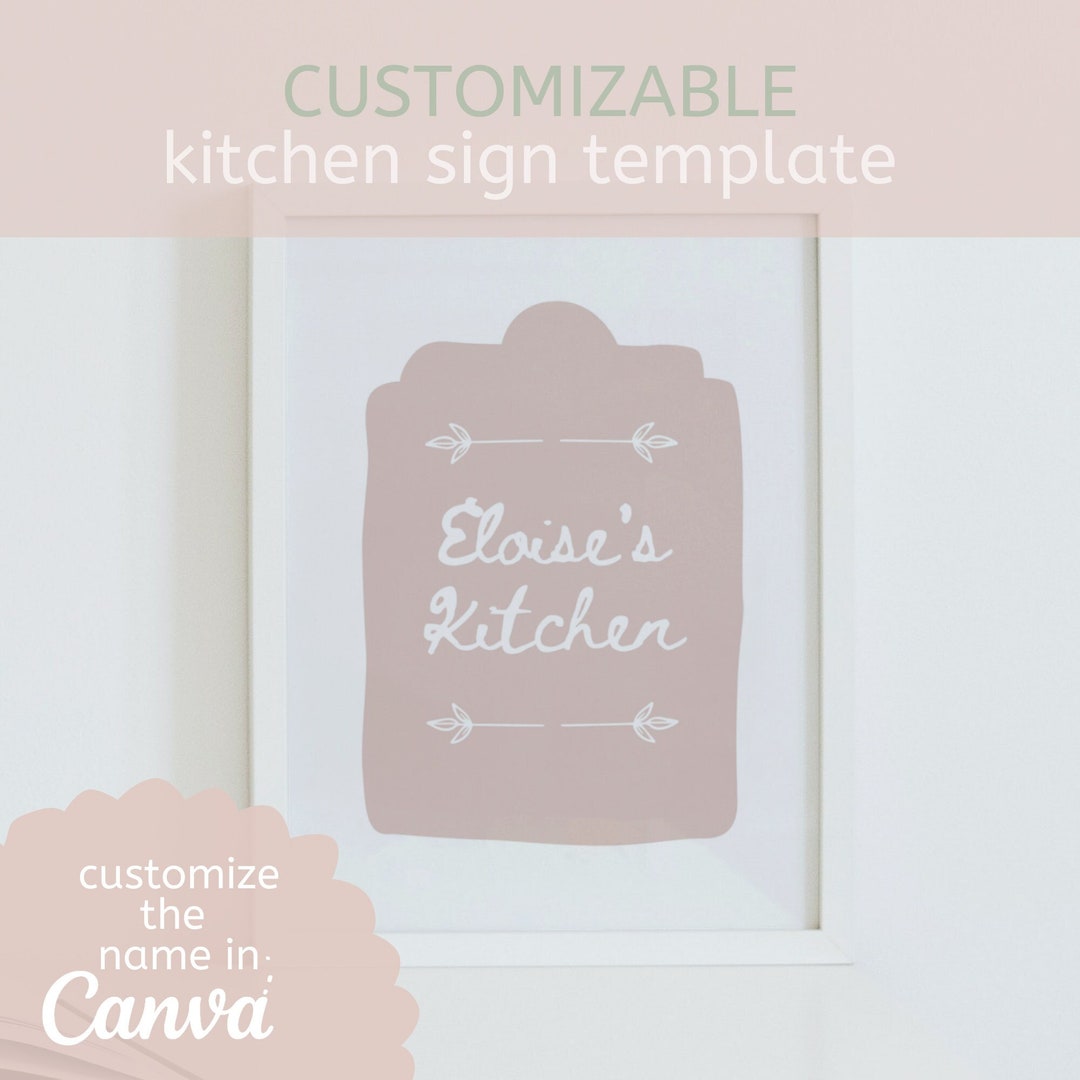 Customizable Kitchen Sign for Play Kitchen, Play Kitchen Sign ...