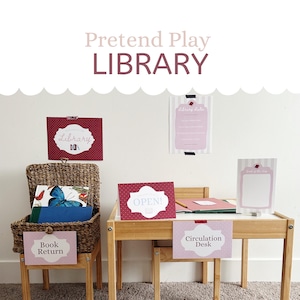 Pretend Play Library, Pretend Library Cards, Dramatic Play Library ...