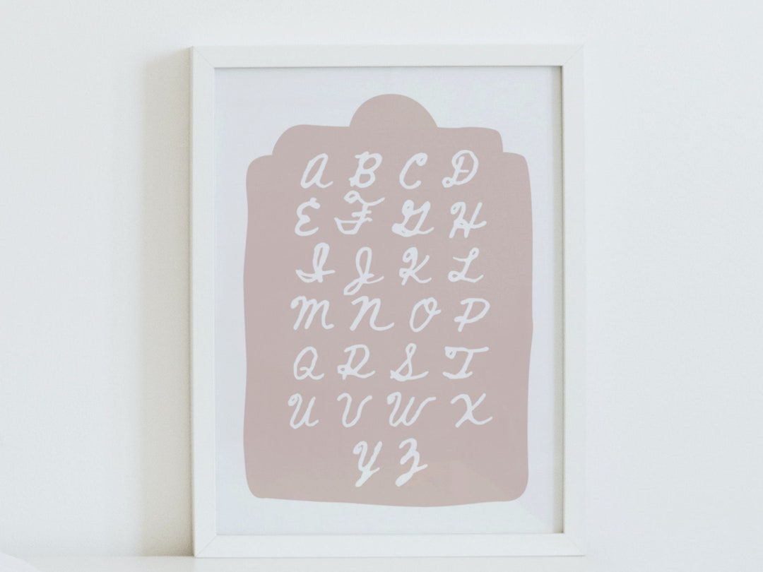 Tan ABC Print for Playroom Tan Alphabet Print for Nursery - Etsy