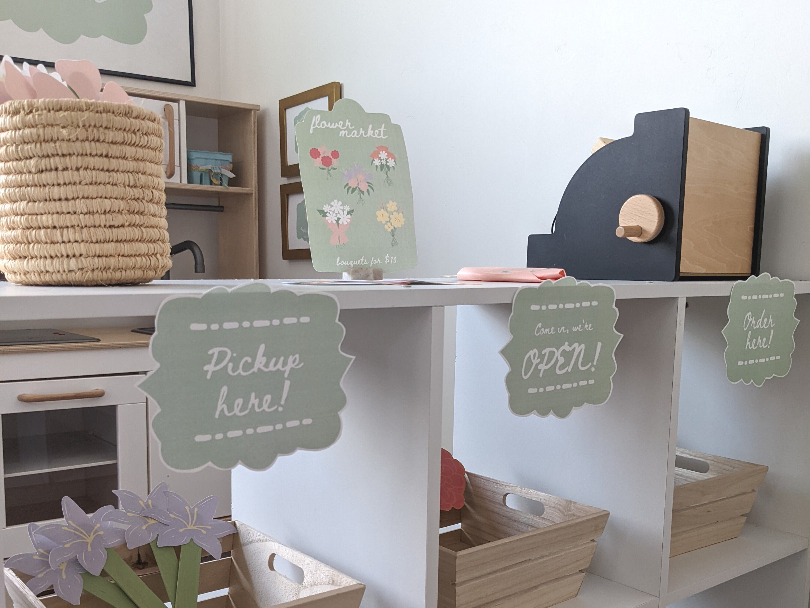 Flower Market Pretend Play Set, Flower Market Dramatic Play, Spring ...