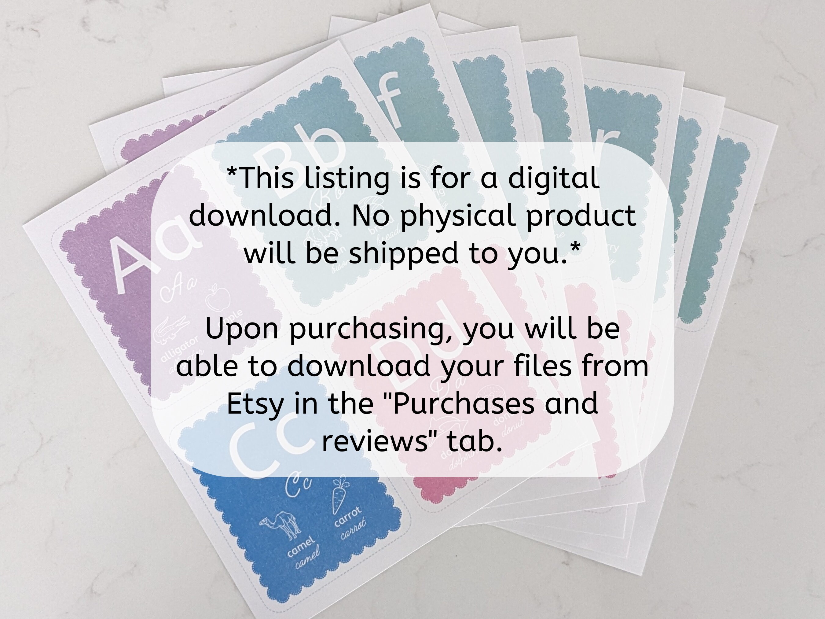 Printable Alphabet Flashcards Alphabet Flashcard Digital - Etsy