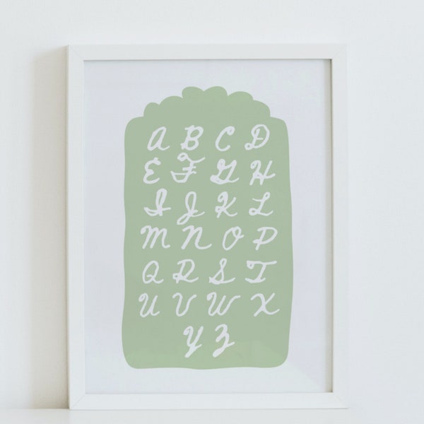 Print and Cursive Alphabet Signs - Etsy