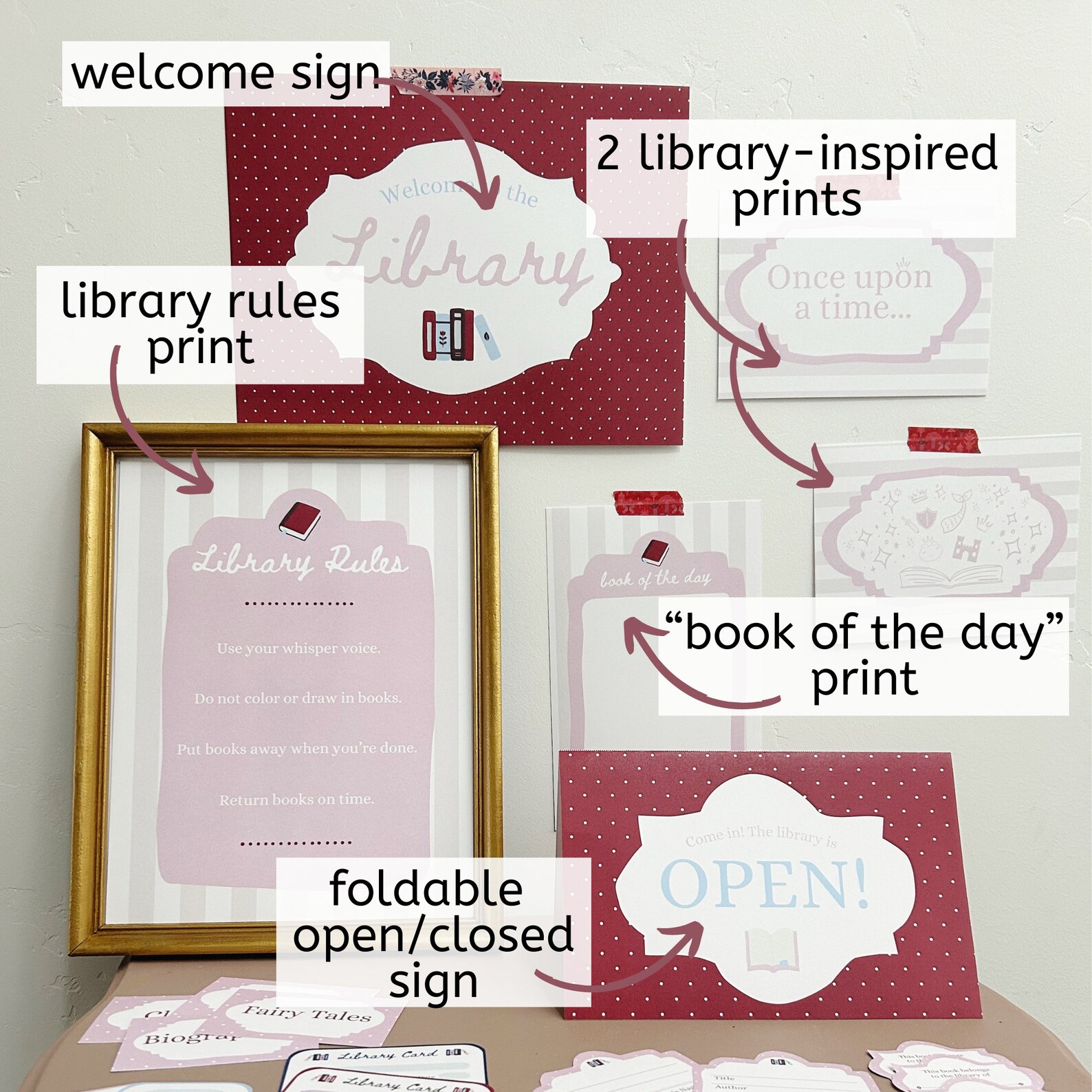 Pretend Play Library, Pretend Library Cards, Dramatic Play Library ...