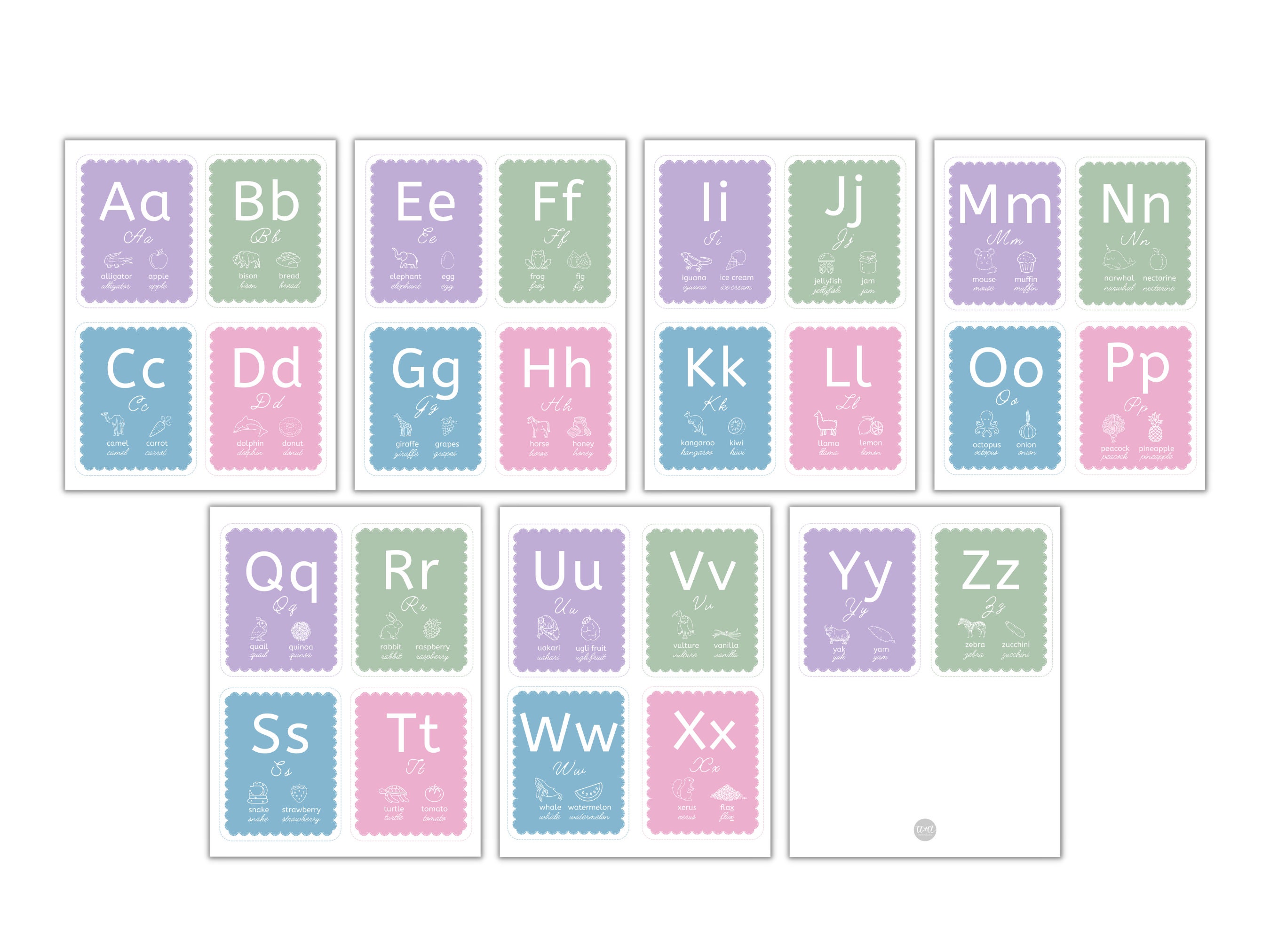 Printable Alphabet Flashcards Alphabet Flashcard Digital - Etsy