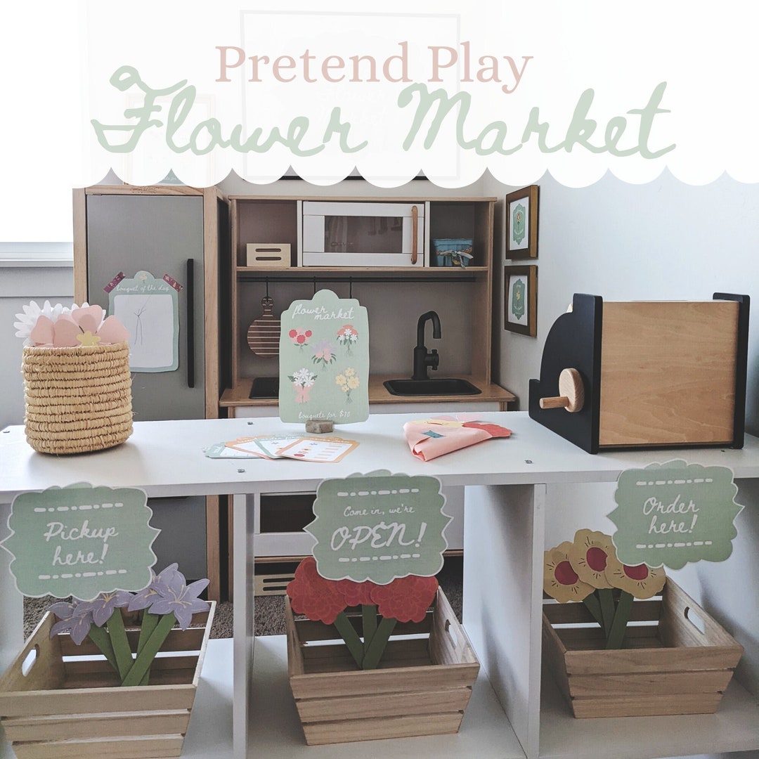 Flower Market Pretend Play Set, Flower Market Dramatic Play, Spring ...