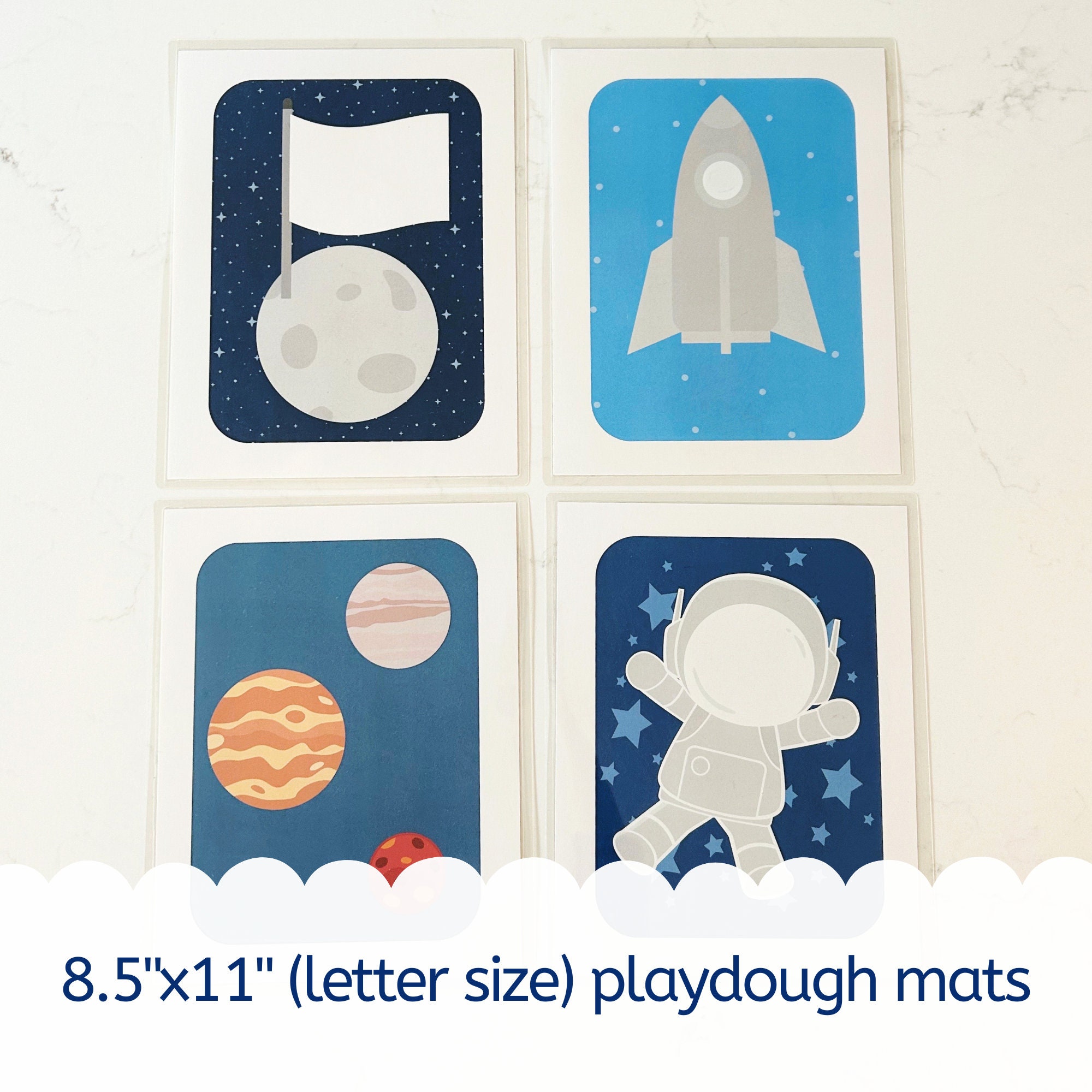 Space Playdough Mats, Pretend Play Astronaut Play Dough Mats, Planet ...