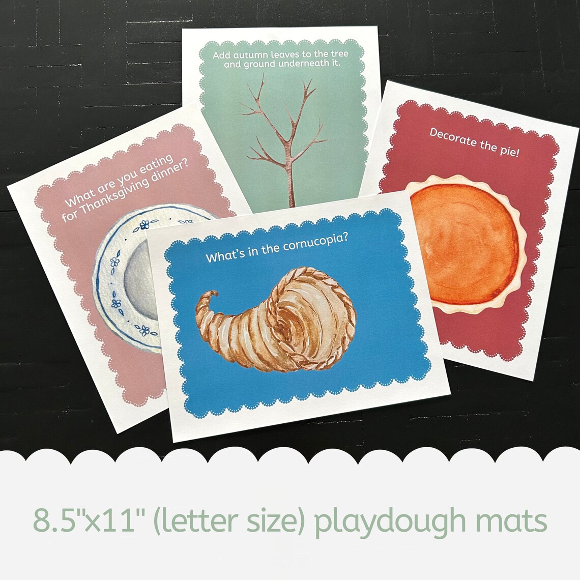 Thanksgiving Playdough Mats, Playdough Mats for Kids, Pretend Play ...