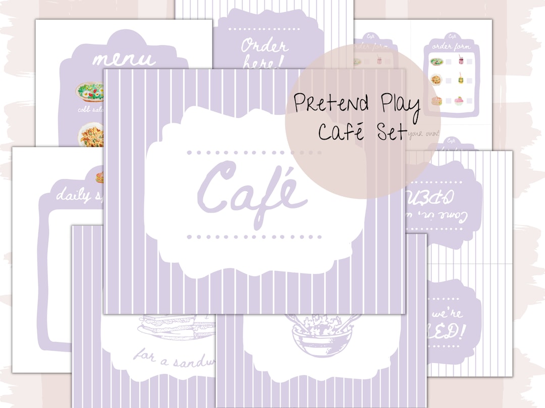 Cafe Pretend Play Set Café Dramatic Play Restaurant Pretend - Etsy