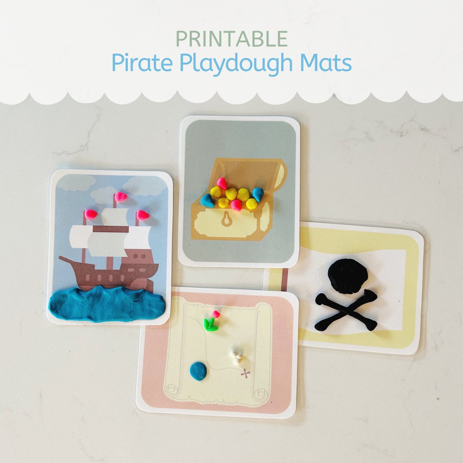 Pirate Playdough Mats, Pretend Play Pirate Play Dough Mats, Pretend ...
