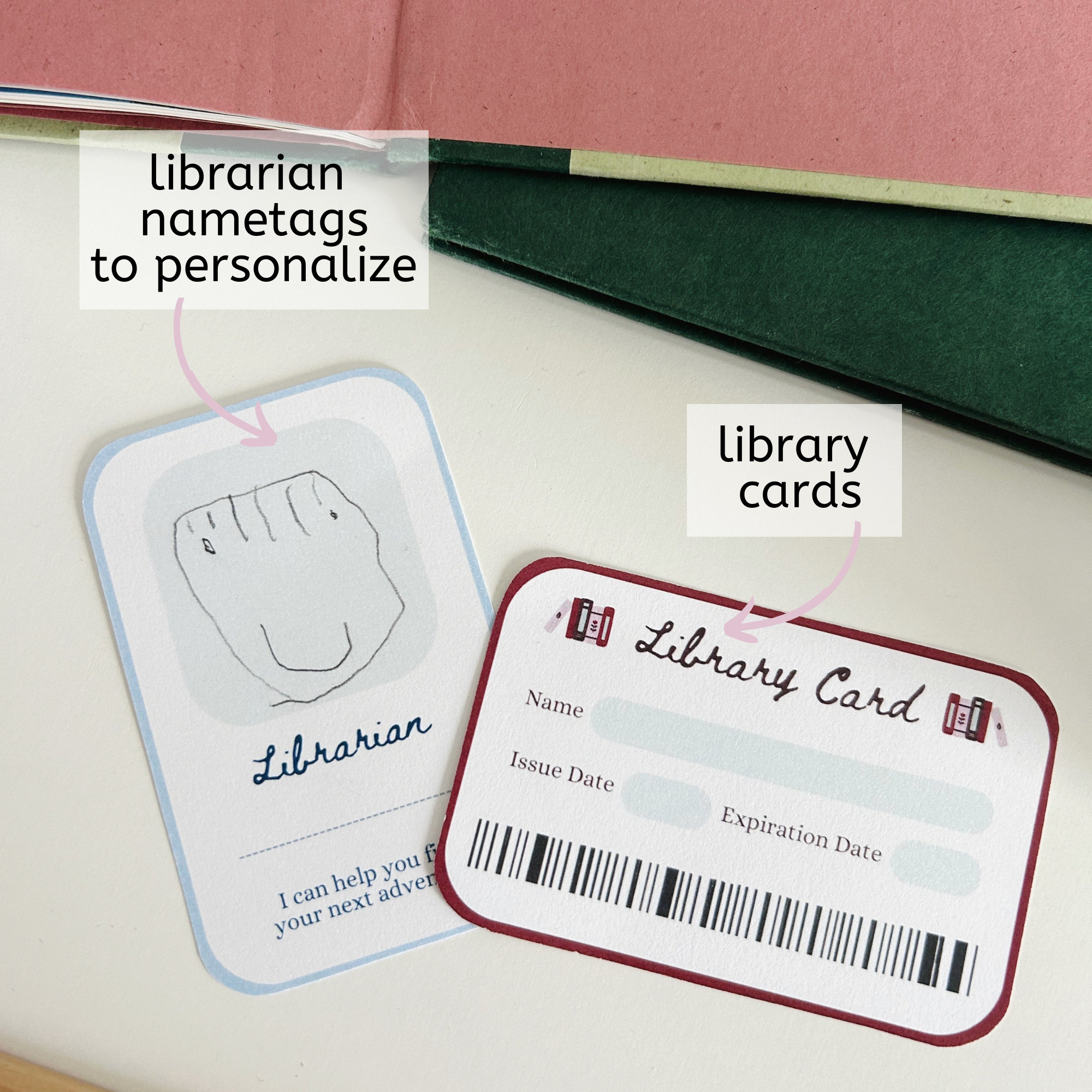 Pretend Play Library, Pretend Library Cards, Dramatic Play Library ...
