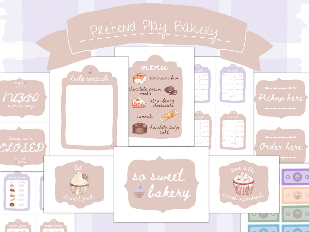 Bakery Pretend Play Set Bakery Dramatic Play Restaurant - Etsy