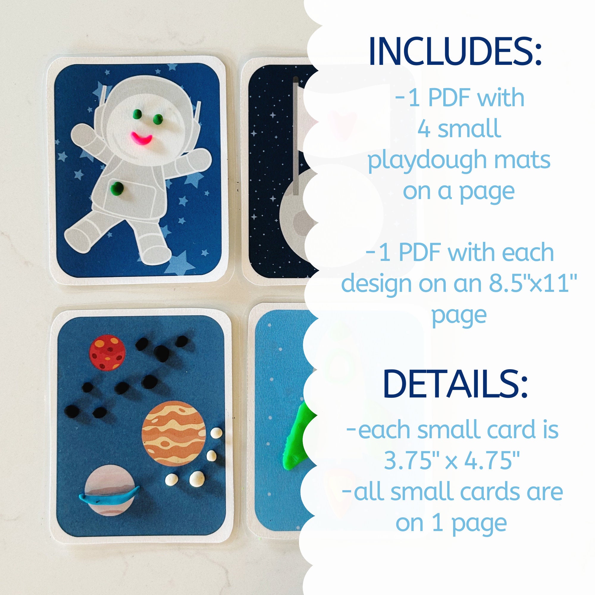 Space Playdough Mats, Pretend Play Astronaut Play Dough Mats, Planet ...