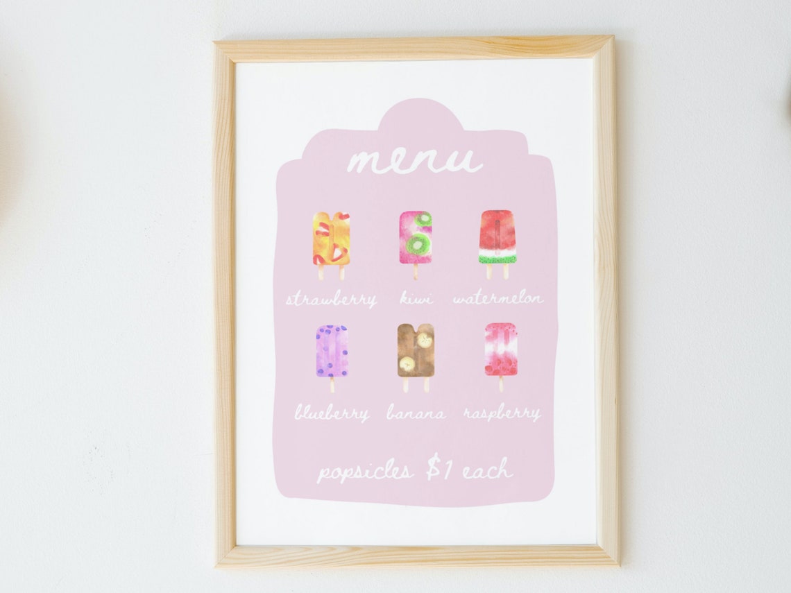 Pretend Play Popsicle Menu, Dramatic Play Menu, Pretend Play Menu for ...