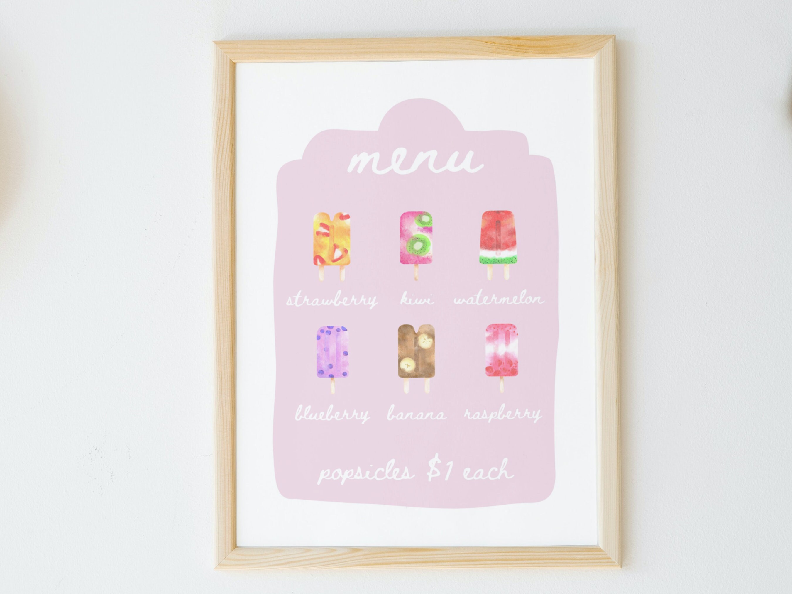 Pretend Play Popsicle Menu, Dramatic Play Menu, Pretend Play Menu for ...