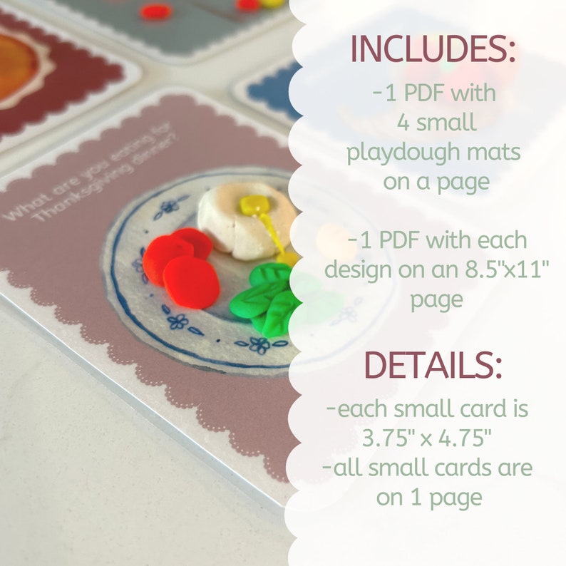 Thanksgiving Playdough Mats, Playdough Mats for Kids, Pretend Play ...