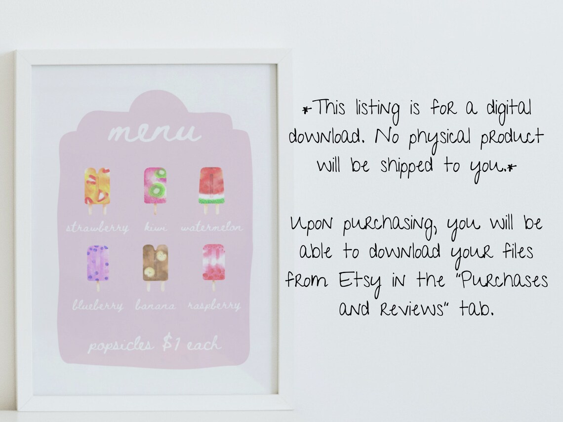 Pretend Play Popsicle Menu, Dramatic Play Menu, Pretend Play Menu for ...