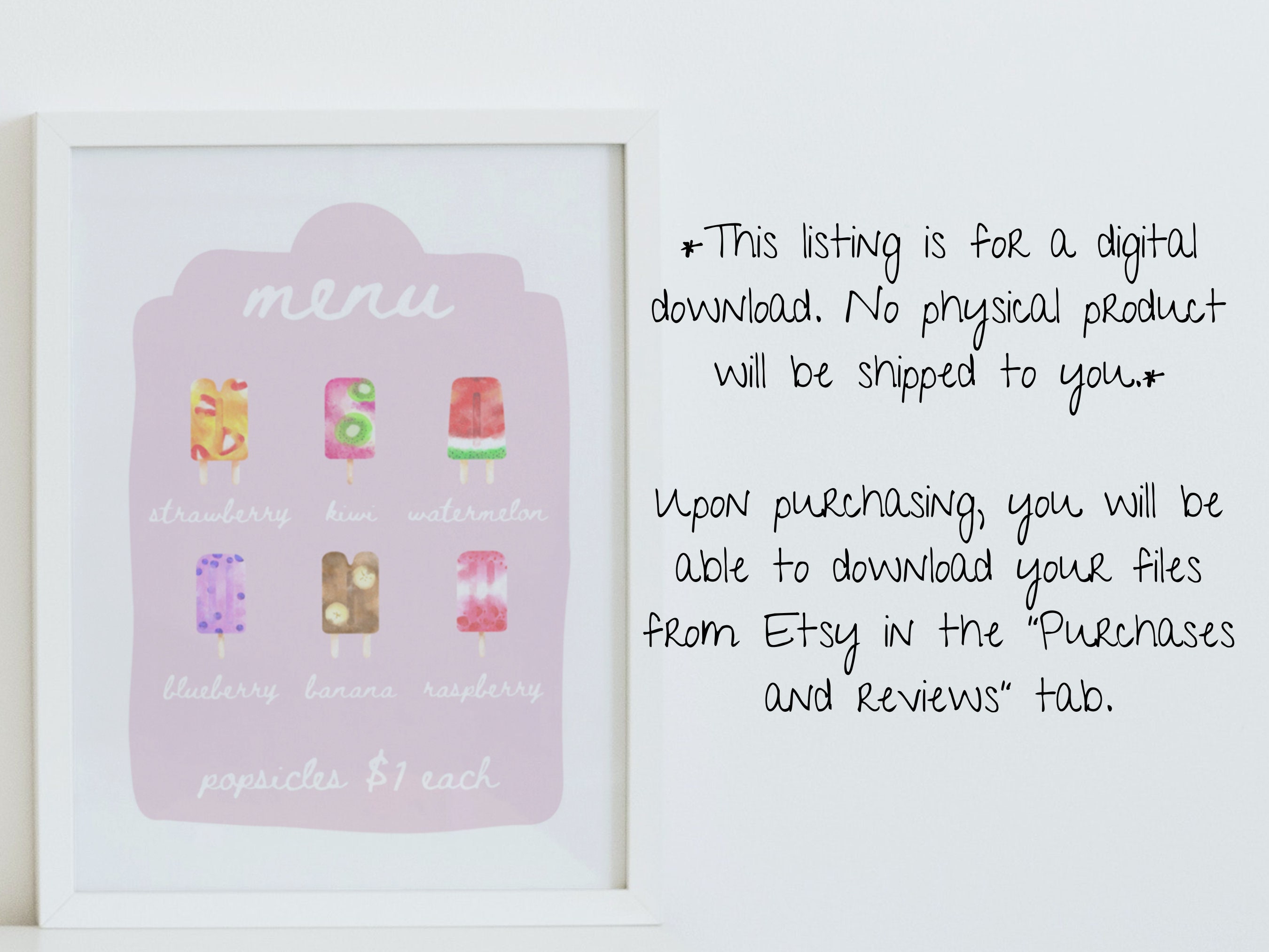 Pretend Play Popsicle Menu, Dramatic Play Menu, Pretend Play Menu for ...