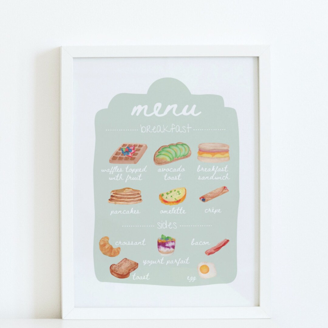 Pretend Play Cafe Breakfast Menu, Pretend Breakfast Menu, Dramatic Play ...