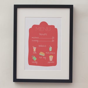Pretend Play Movie Theater Menu, Pretend Movie Theater Menu, Movie ...