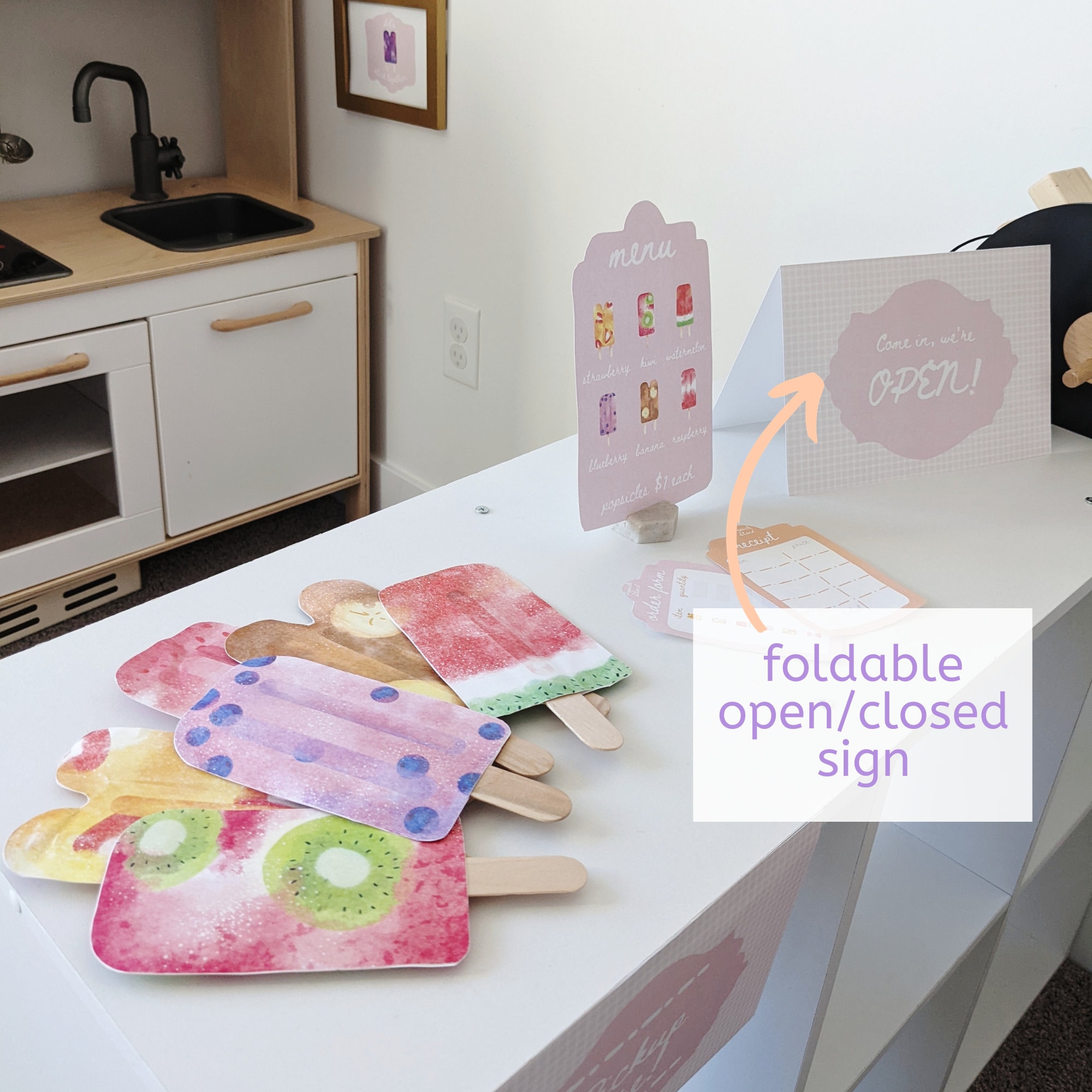 Popsicle Stand Pretend Play Set, Popsicle Stand Dramatic Play Set ...