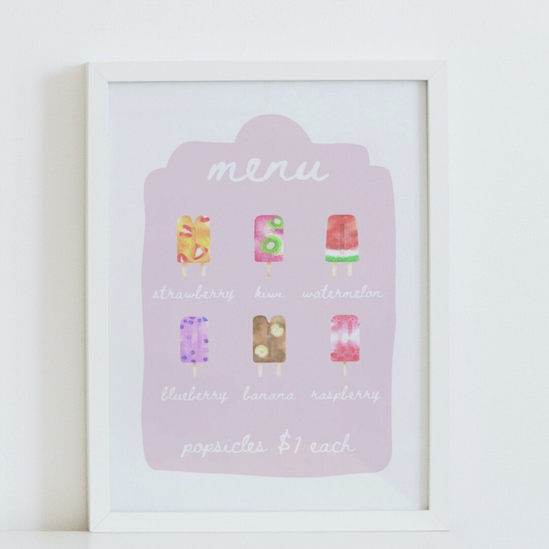 Pretend Play Popsicle Menu, Dramatic Play Menu, Pretend Play Menu for ...
