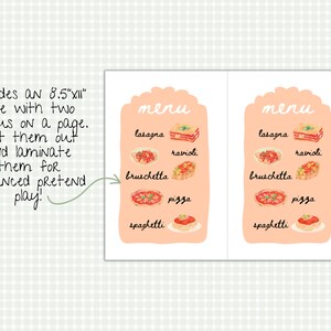 Pretend Play Italian Restaurant Menu, Dramatic Play Menu, Pretend Play ...