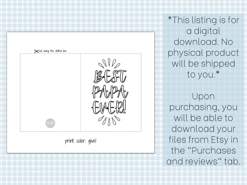 Best Papa Ever Coloring Card Papa Father's Day Printable - Etsy