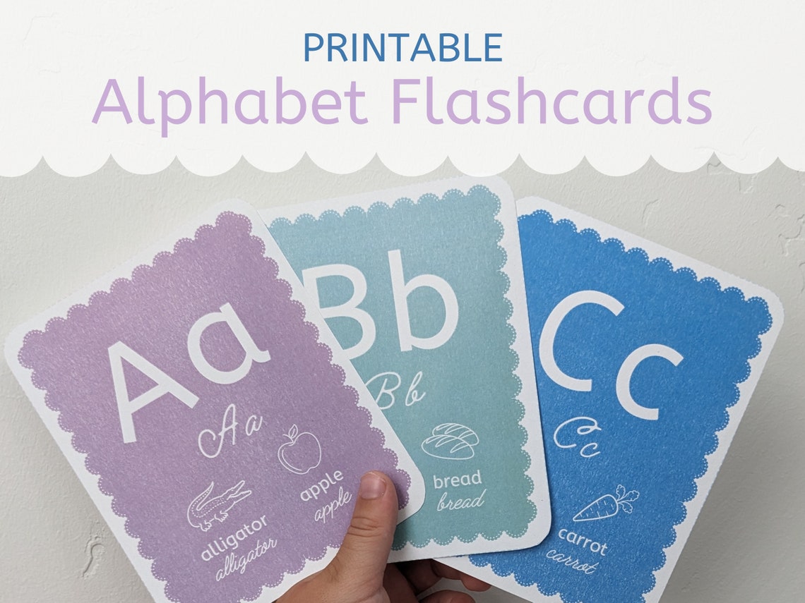 Printable Alphabet Flashcards Alphabet Flashcard Digital - Etsy