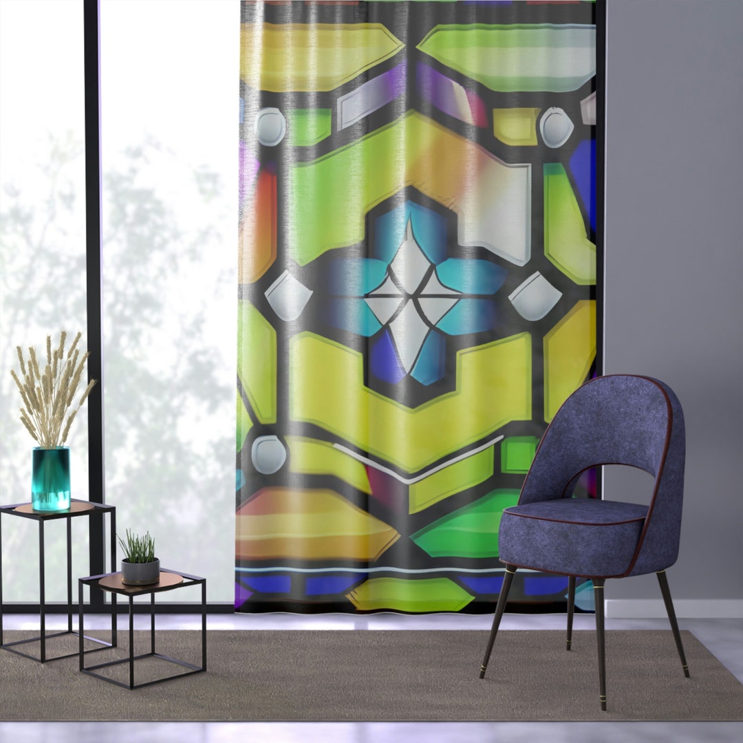 Cross Window Art,stained Glass Cross,ai Curtain Decor,cross Design ...