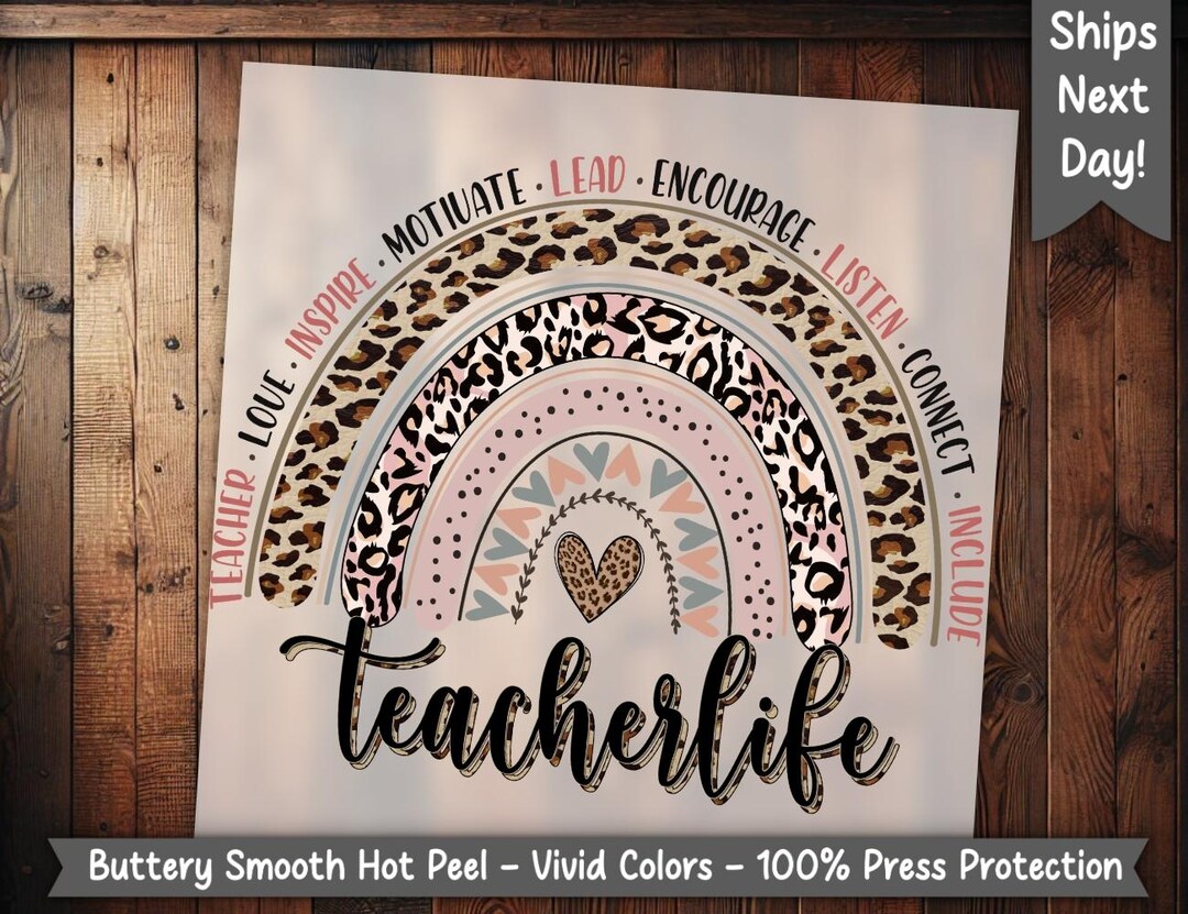Teacherlife Rainbow Leopard Shirt Design for Educators: Ready to Press ...