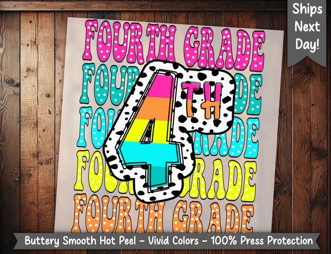 4th Grade Back to School DTF Heat Transfer Design - Etsy