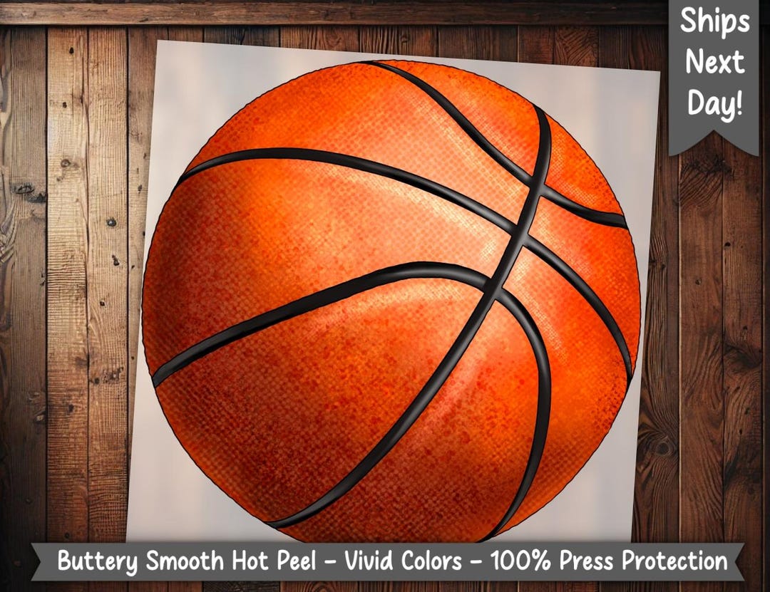 Basketball Heat Transfer Design Ready to Press Sports Ball Art for ...