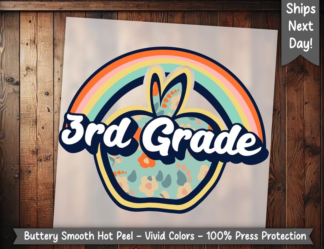 Back to School 3rd Grade DTF Heat Transfer Ready to Press - Etsy