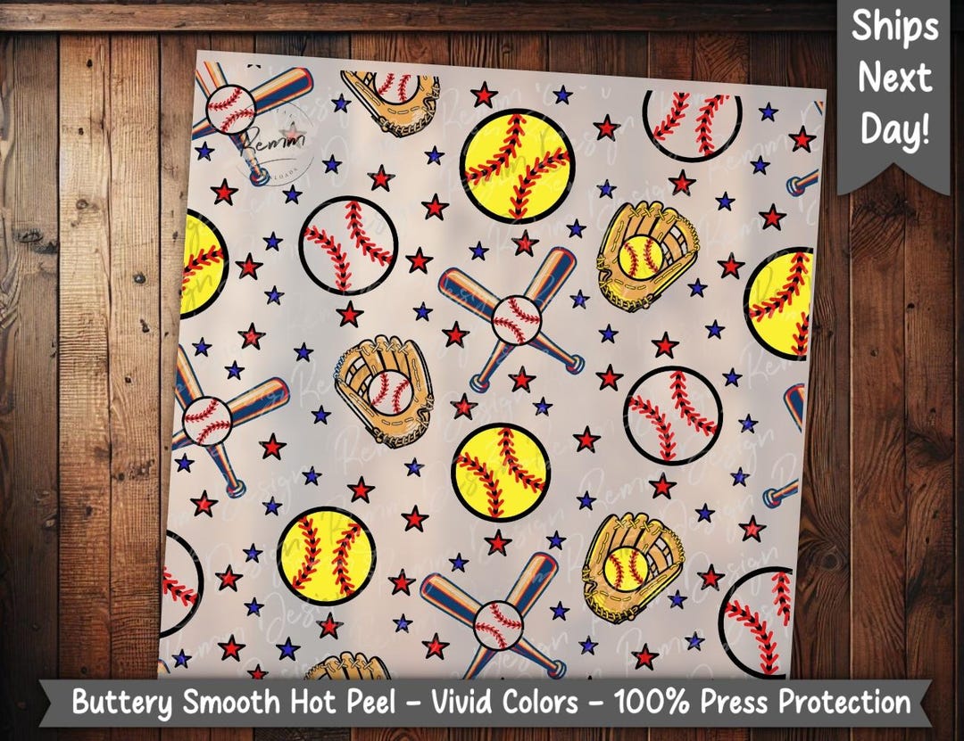 Seamless Baseball and Softball Pattern Mom of Both Heat Transfer Design ...