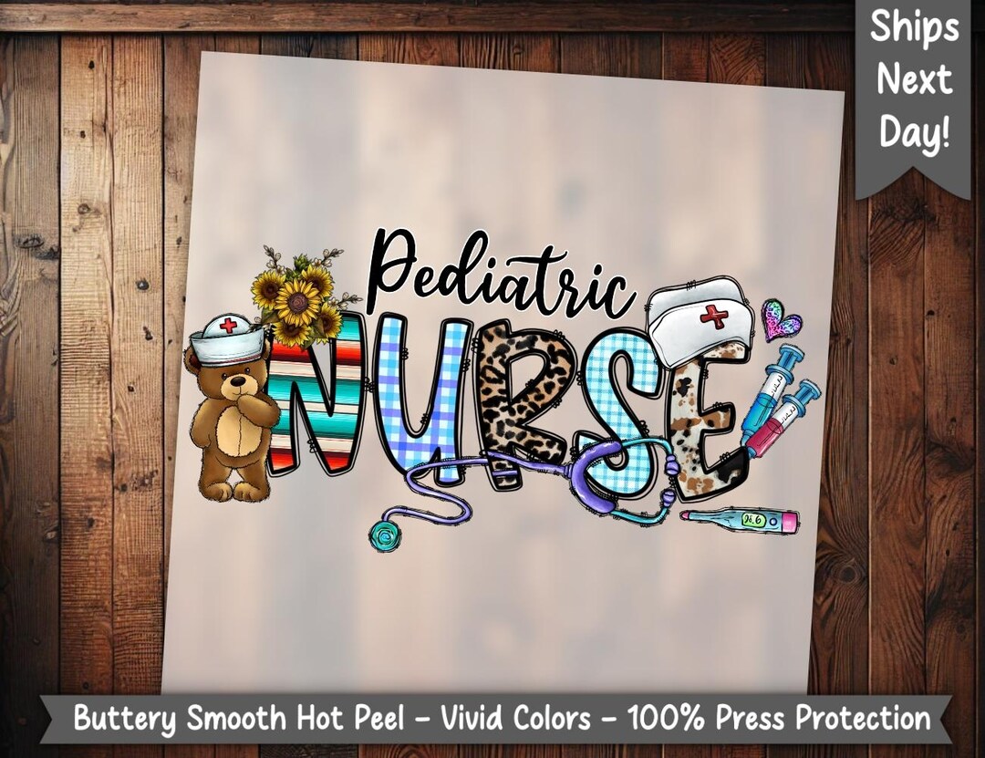 Pediatric Nurse Heat Transfer Design for Apparel Craft Projects - Etsy
