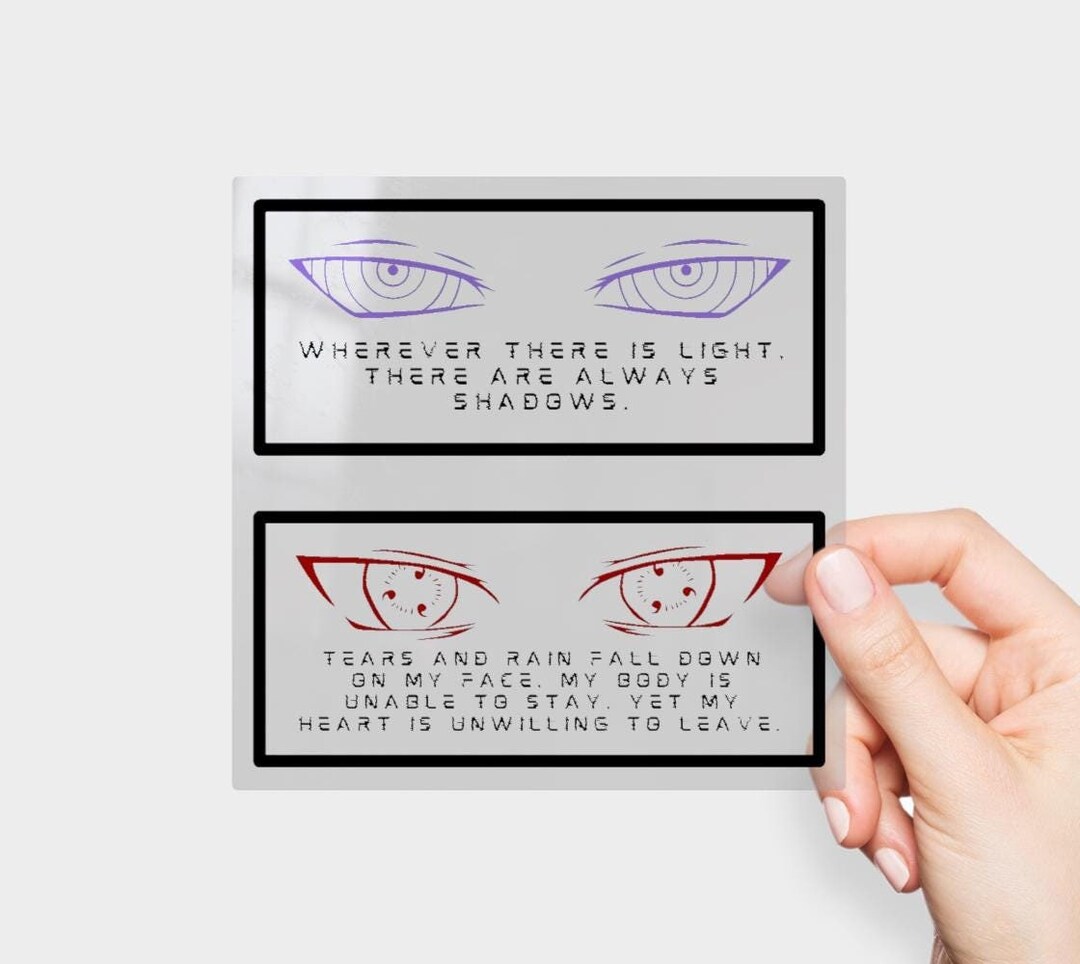 Naruto Themed Sticker | Manga Fan Gift | Madara Eye | Sasuke Eye ...