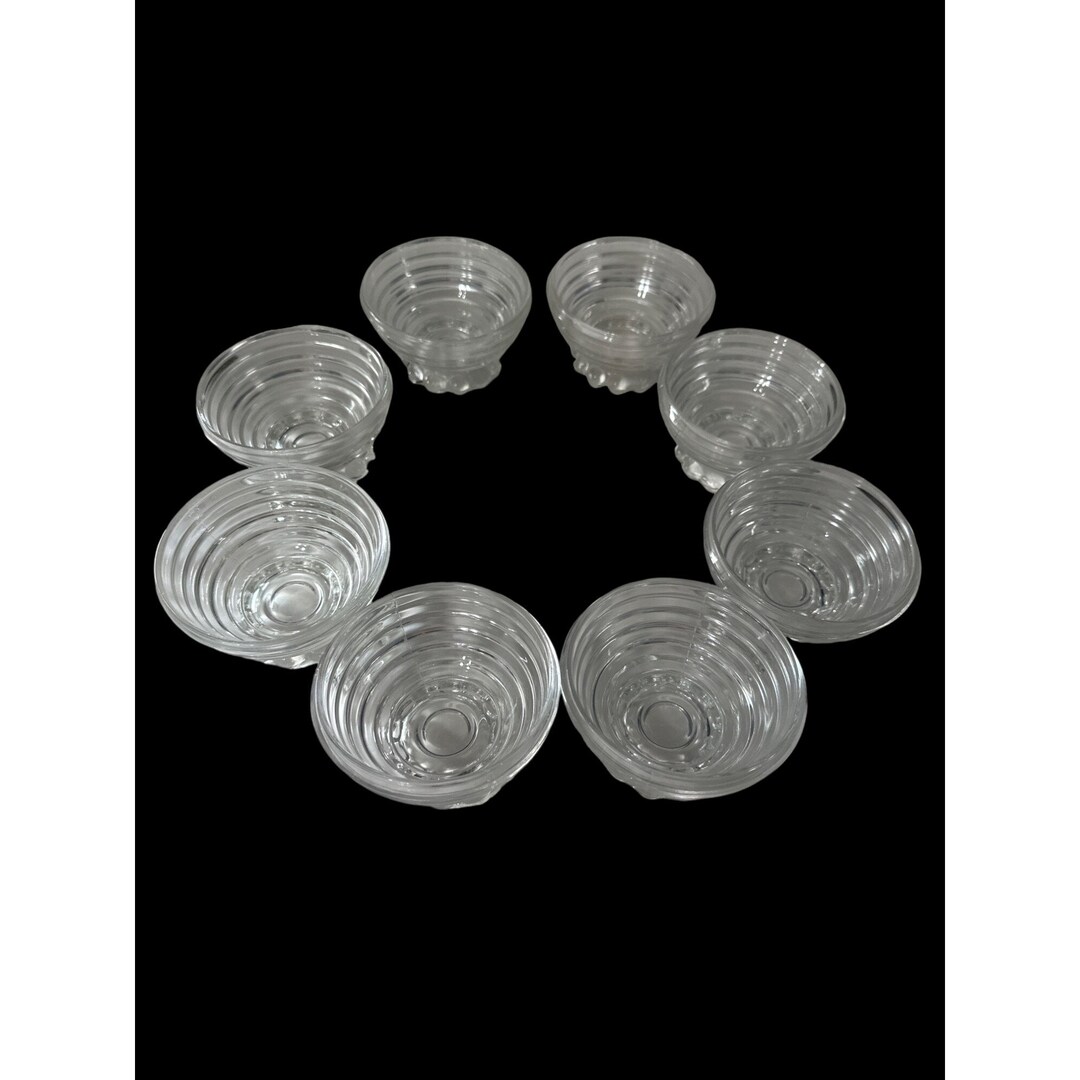 Vintage 1938-43 Anchor Hocking Clear Manhattan 8 Pc Circle - Etsy