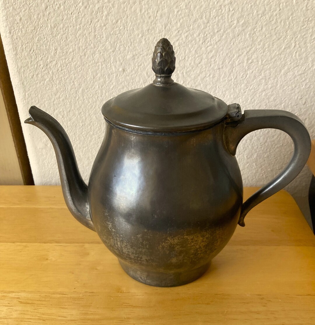 Vintage Pewter Teapot - Etsy