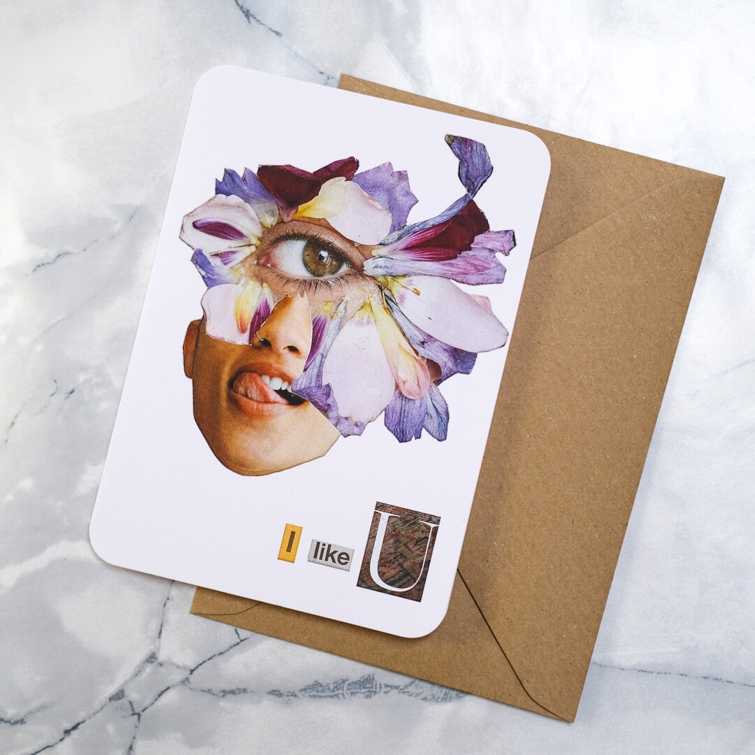 Valentine Queer Card Collage Art Greeting Card Handcrafted Card Cheeky ...