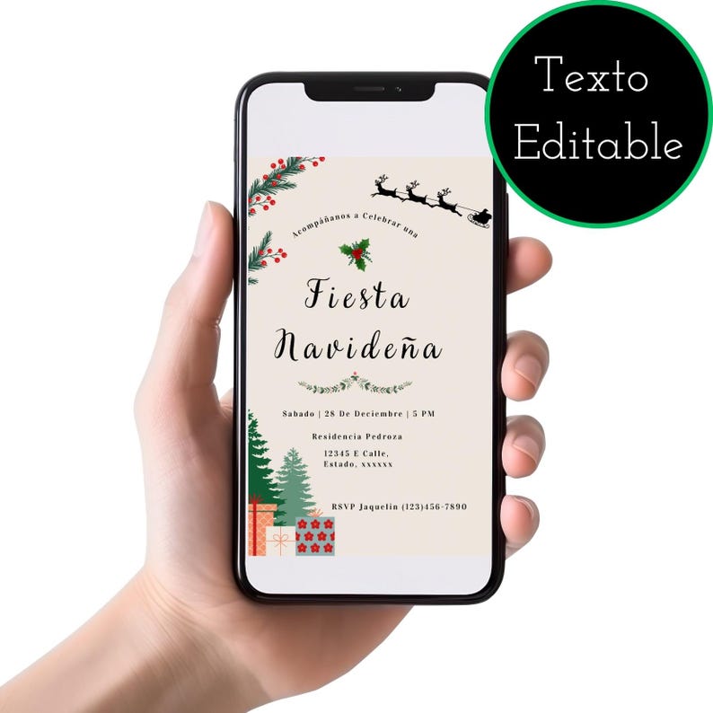 Invitación De Fiesta Navideña, Fiesta De Navidad, Feliz Navidad Invitación Printable Christmas ...