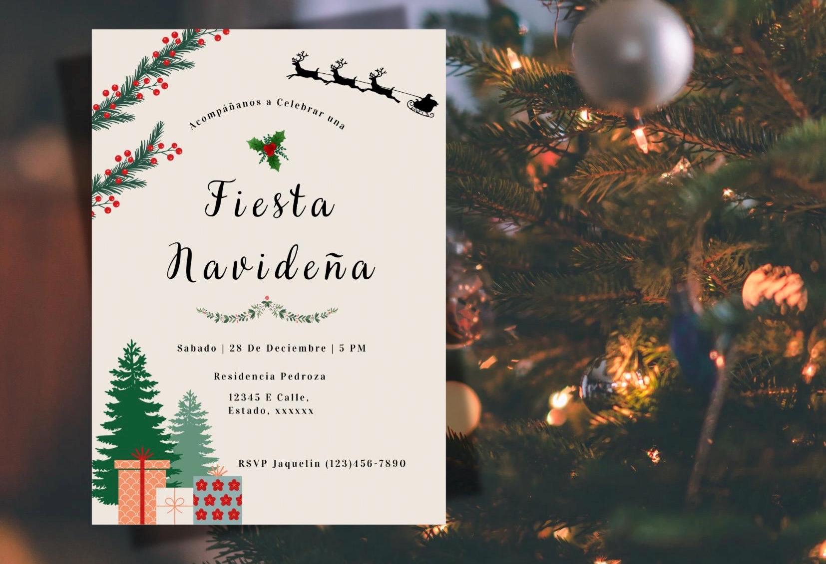 Invitación De Fiesta Navideña, Fiesta De Navidad, Feliz Navidad Invitación Printable Christmas ...